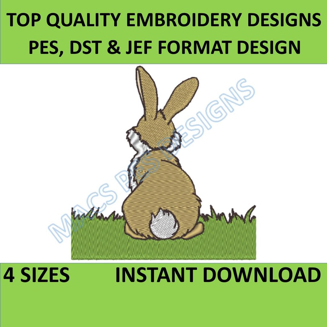 Easter Bunny Embroidery Design, 4 Sizes, Instant Download Pes File PES ...