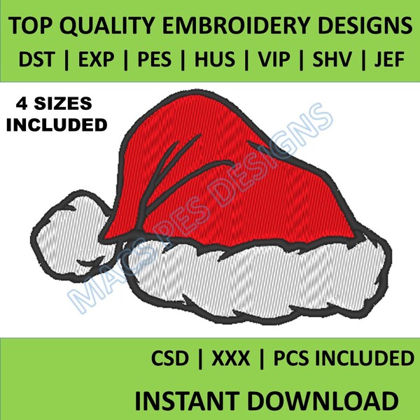 Santa Hat Embroidery - Etsy