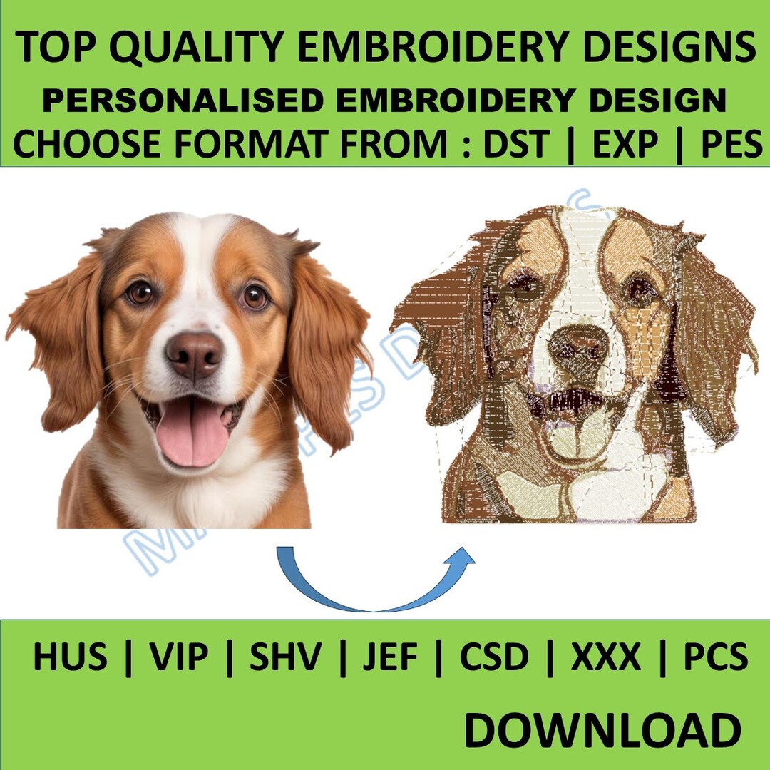 Custom Colour Pet Head Embroidery Digitizing, Colour Photo Digitizing ...