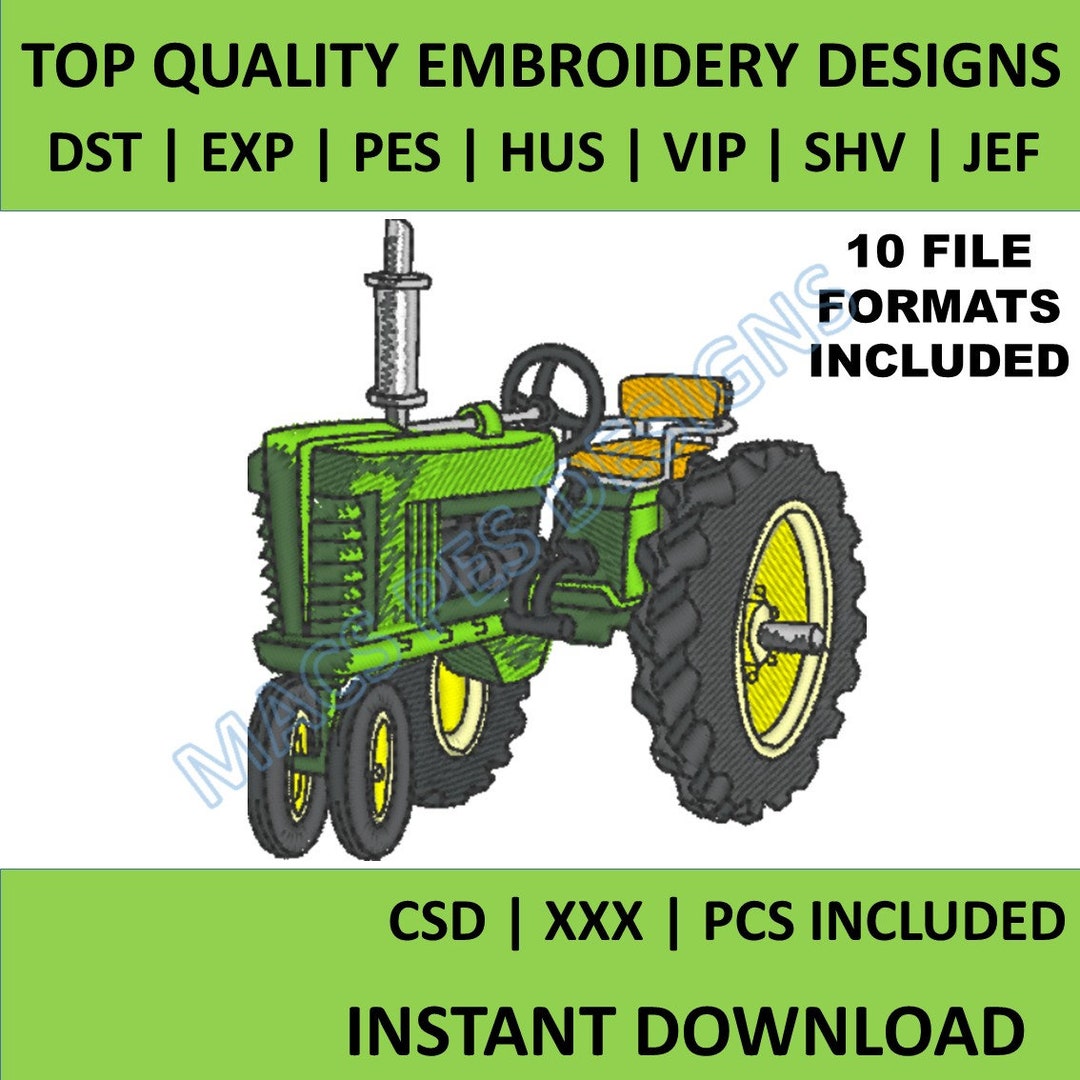 Antique Farm Machinery Tractor Embroidery Designs PES JEF DST ...