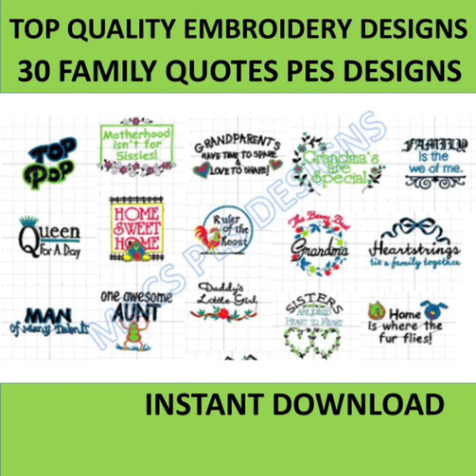 Family Quotes 30 PES Designs Machine Embroidery Files Instant - Etsy