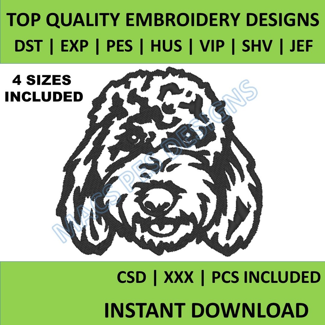 Labradoodle Dog Embroidery Designs, Machine Embroidery Pattern ...