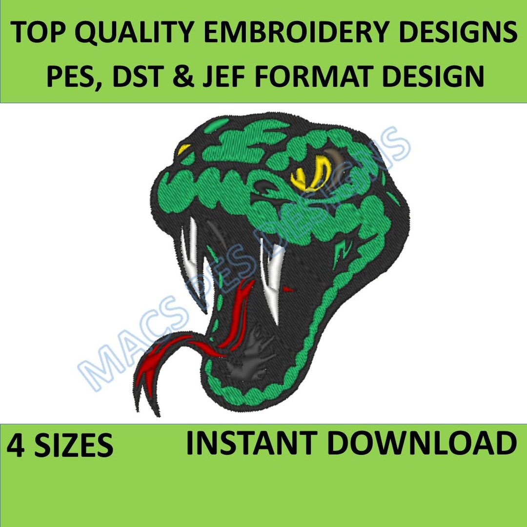 Snake Machine Embroidery Design, Snake Pattern, Reptile Embroidery ...