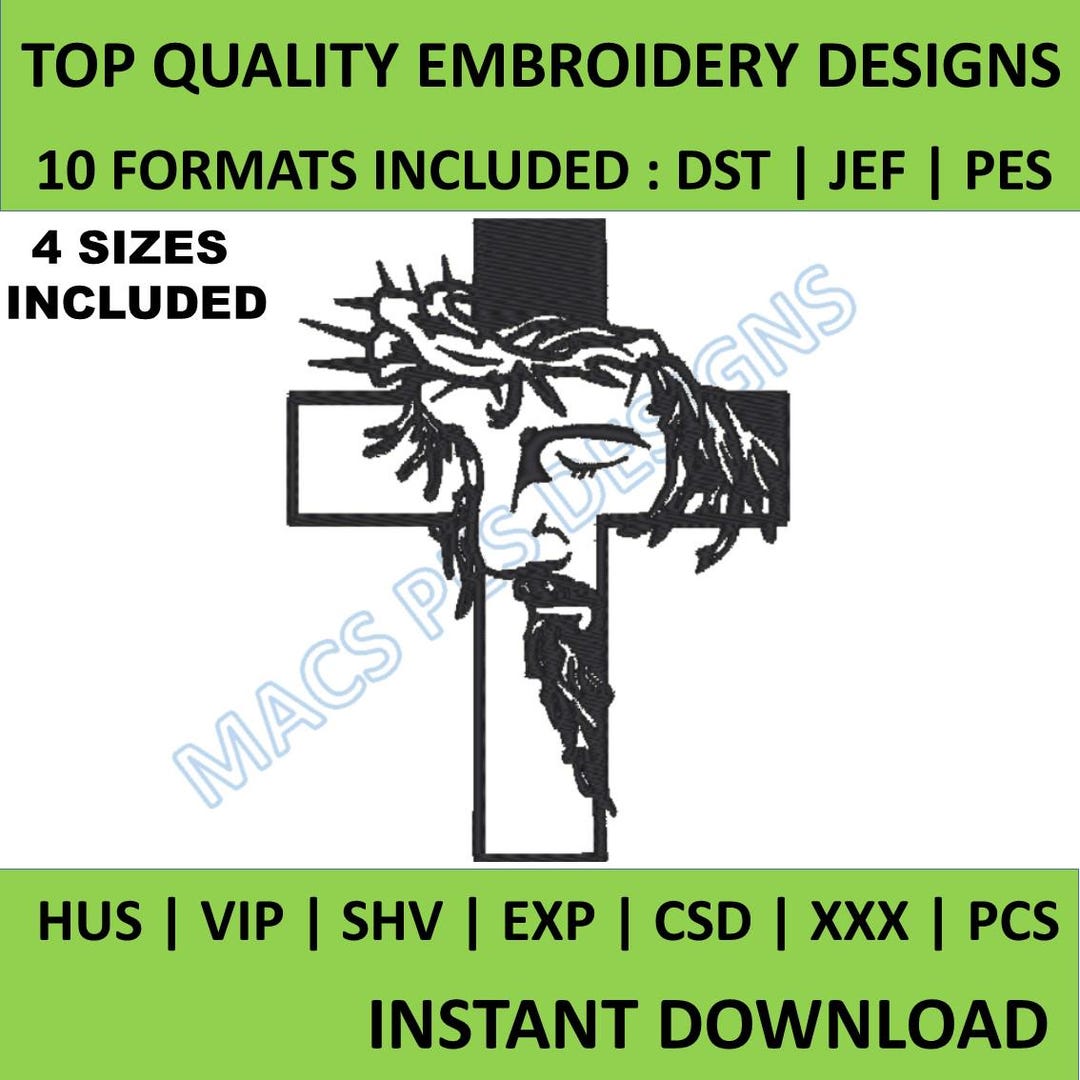 Jesus Cross Embroidery Design Christian Embroidery Design God Art ...