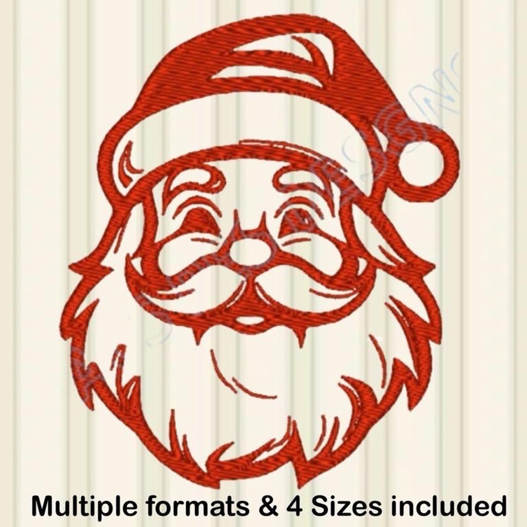 Vintage Santa Claus Face Embroidery Design, Christmas Embroidery Design ...