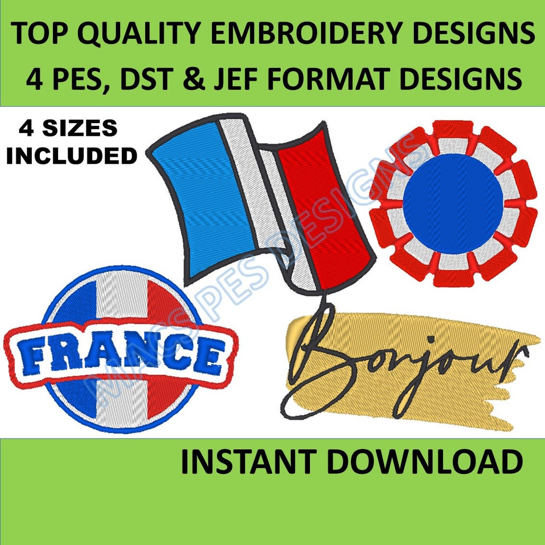 France Embroidery Pack PES JEF DST French Embroidery Design Machine ...