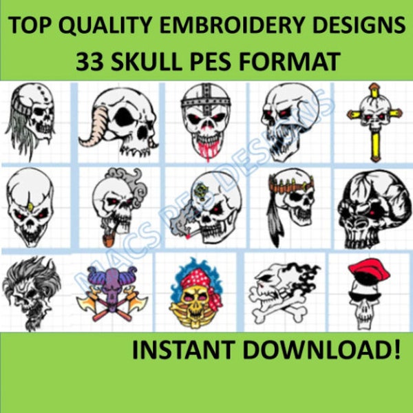 Skull Embroidery - Etsy Australia