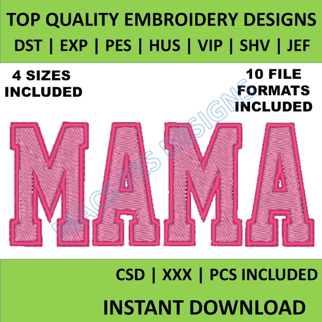 MAMA Applique Embroidery Design, Mama Applique Embroidery Files, Mother ...