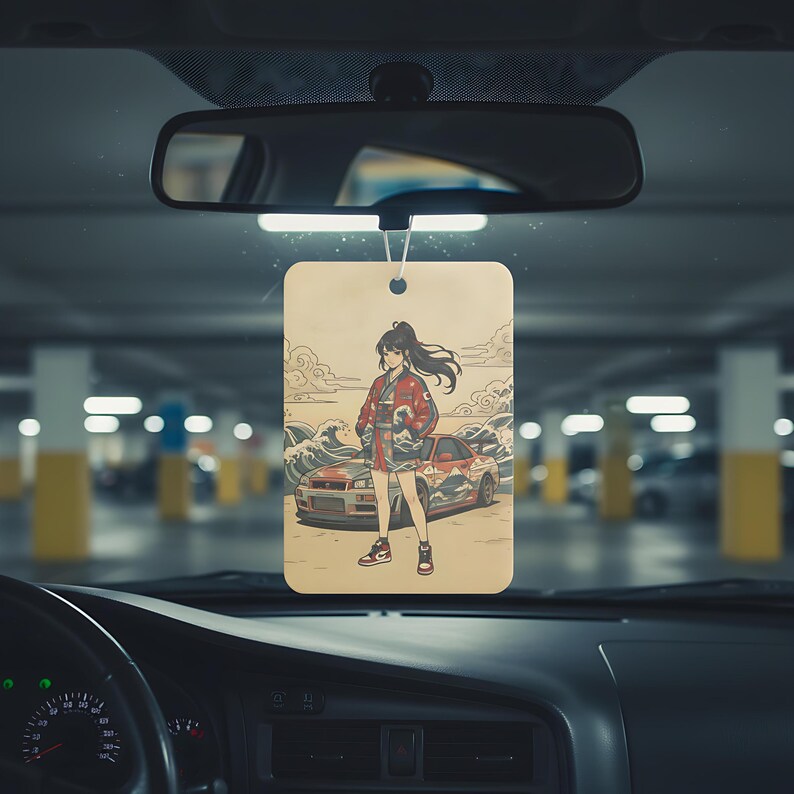 Japanese Ukiyo-e Anime Girl Car Air Freshener, Vibrant Retro Scented ...