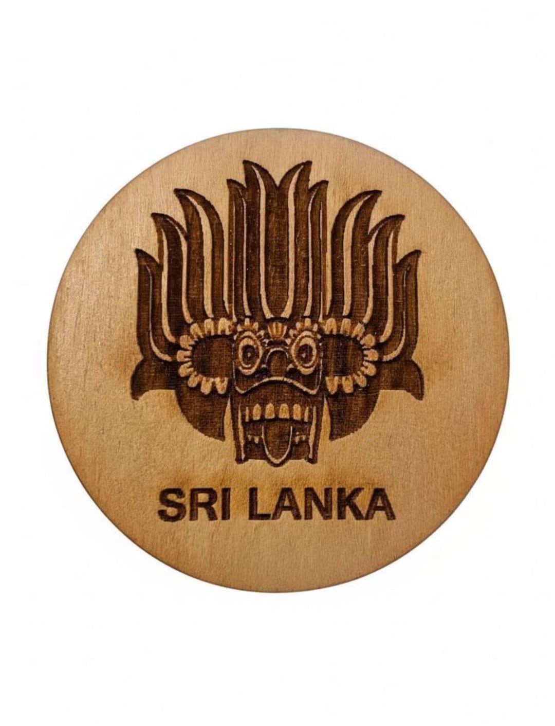 Gini Raksha Wooden Magnet | Sri Lankan Fire Devil Mask Decor - Etsy