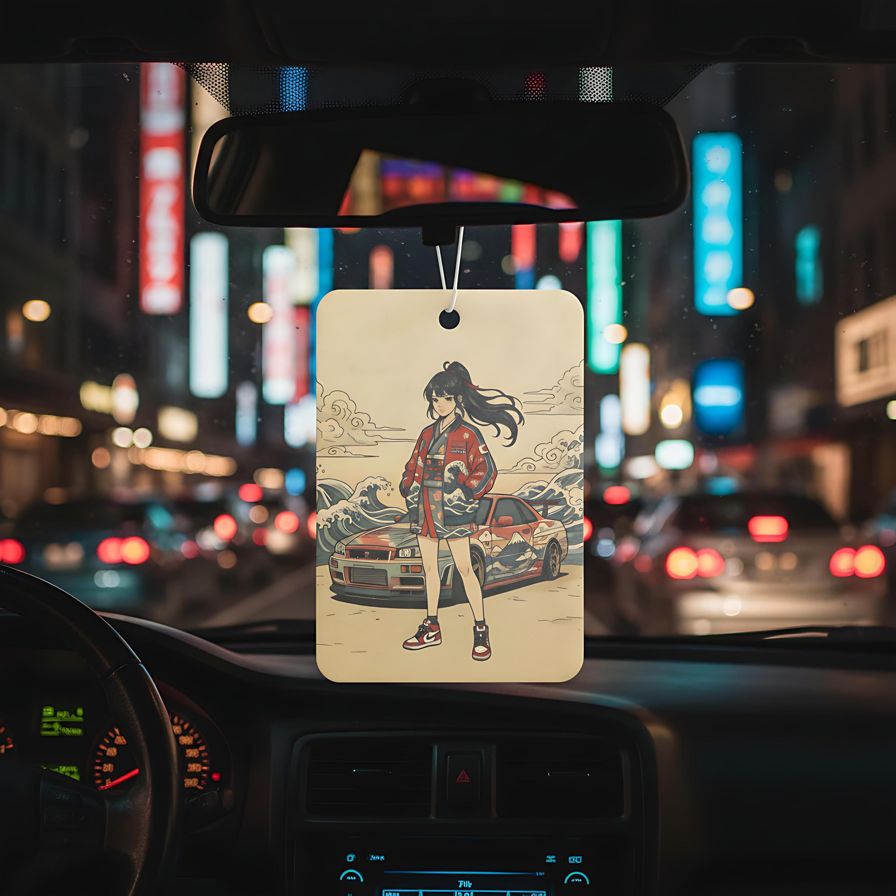 Japanese Ukiyo-e Anime Girl Car Air Freshener, Vibrant Retro Scented ...