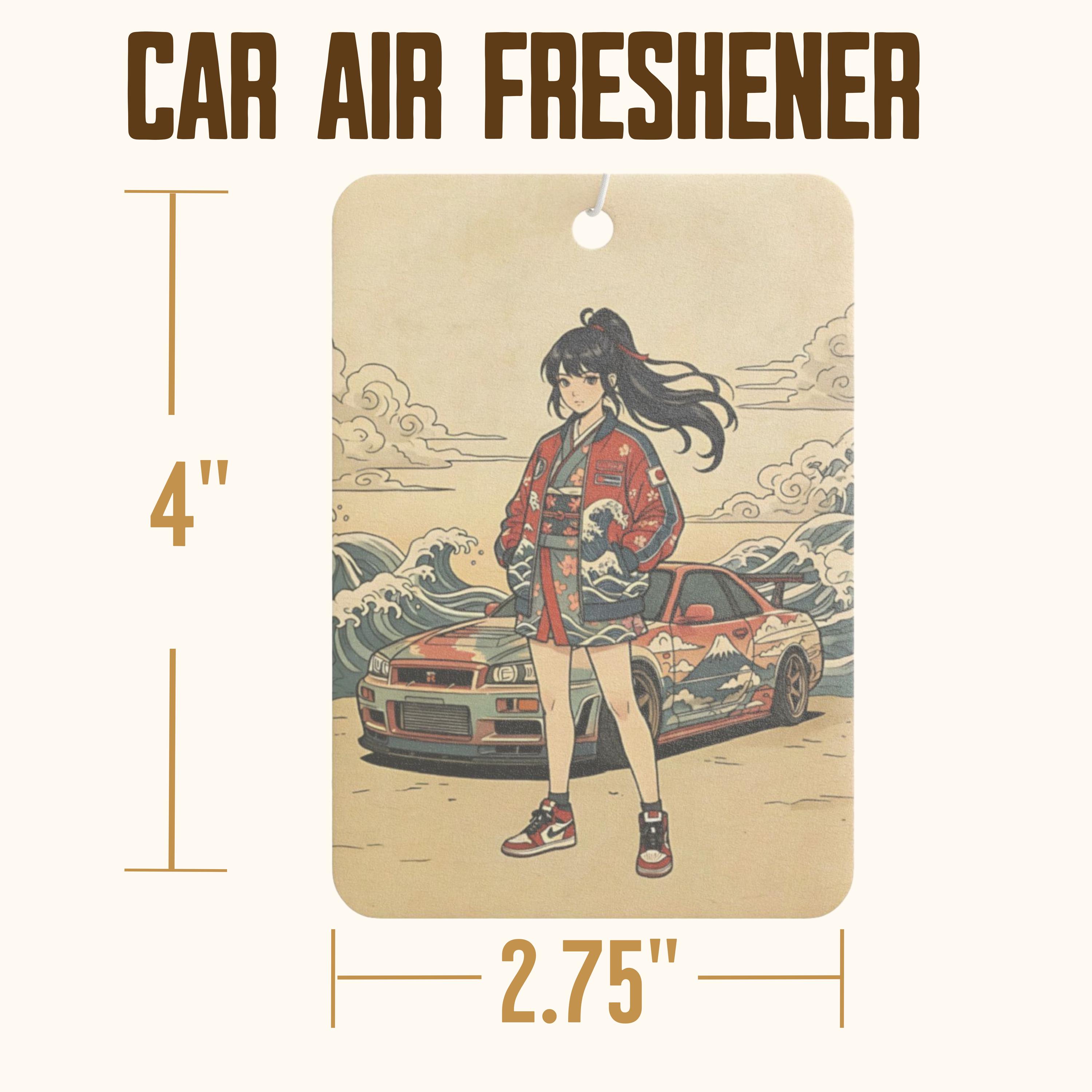 Japanese Ukiyo-e Anime Girl Car Air Freshener, Vibrant Retro Scented ...