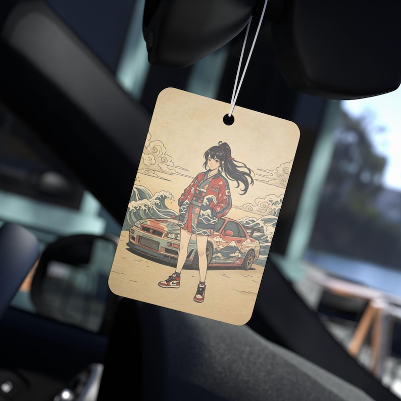 Japanese Ukiyo-e Anime Girl Car Air Freshener, Vibrant Retro Scented ...