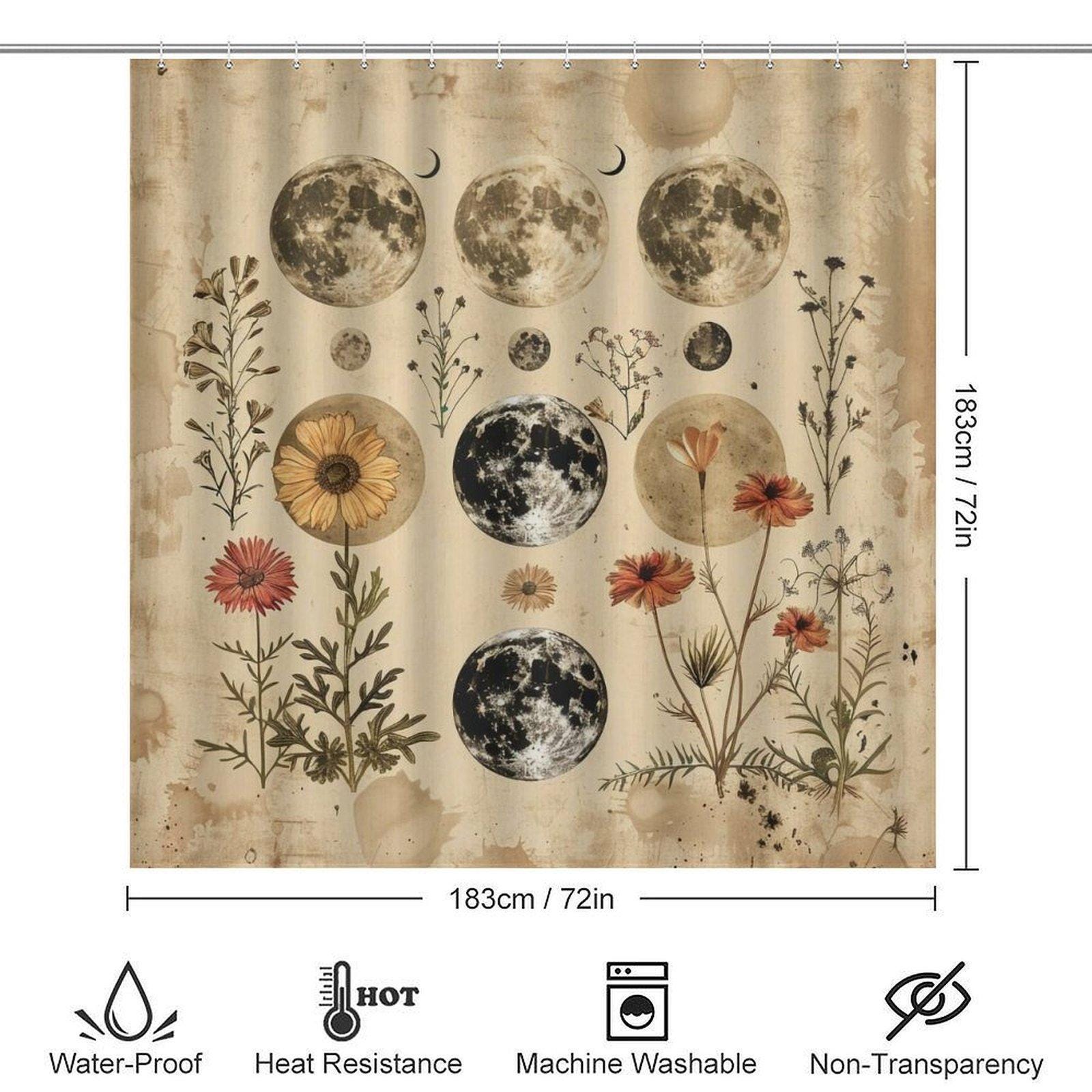 Moon Phases Shower Curtain,bathroom Shower Curtain,luxury Quality Cloth ...