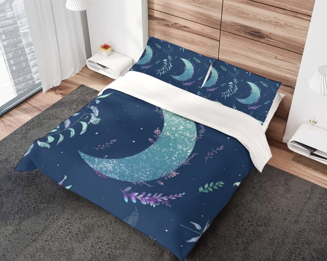 Blue Moon Comforter Set/bohemian Sun and Moonbedding Set/natural ...
