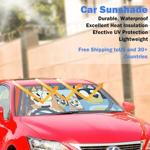 Bluey Car Sun Visor, Animated Car Sun Visor, Anime Car Decoration ...