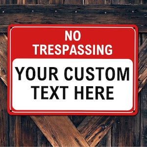 No Trespassing Sign,custom Parking Sign,vintage Distressed Design,color ...