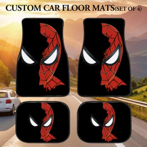 Hand-painted Spider-man Car Mats, Spider-man Car Floor Mats Set of 4 ...