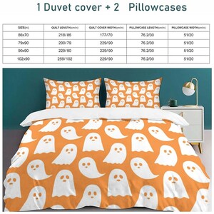 BOO Ghost Halloween Duvet Cover, Black & White Spooky Duvet Cover ...