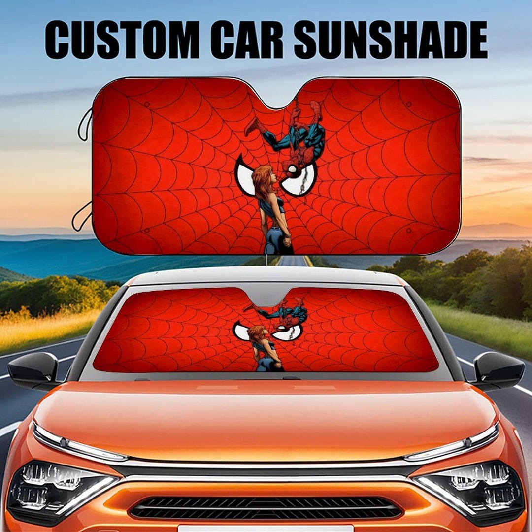 Spider-man With Beauty Girl Car Sun Visor,spider-man Car Sun Visor ...