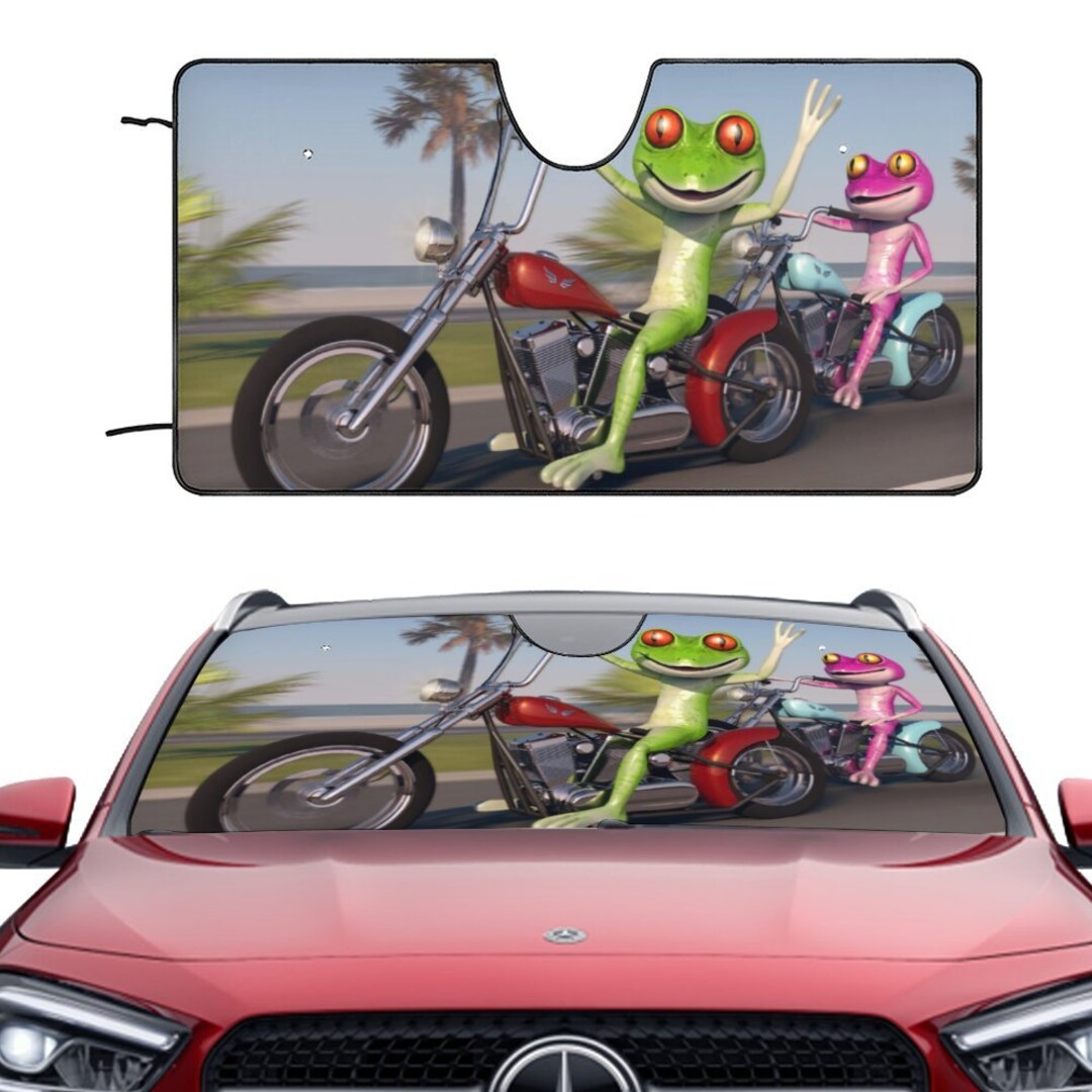Funny Frog Car Visor, Cartoon Car Visor, Car Decoration, Summer Frog ...