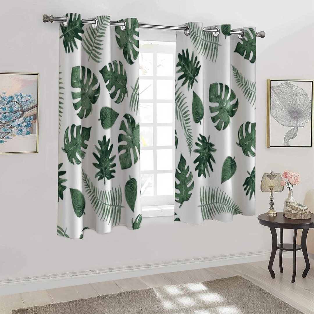 Green Leaf Botanical Curtains, Botanical Curtains, Custom Curtains ...