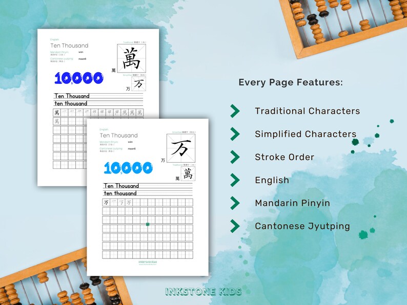 PRINTABLES: Numbers 數字~数字 - Chinese-english Handwriting Worksheets 田字格 ...