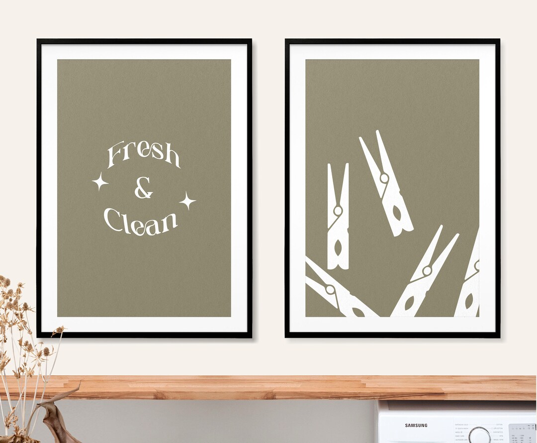 Set Laundry Room Quote Wall Art Minimalist Wall Art Decoration for ...
