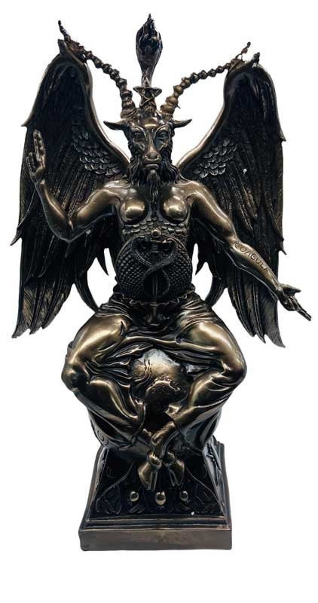 Baphomet Goat Bronze Color Large Statue, 15 Inches, Free Shipping in ...