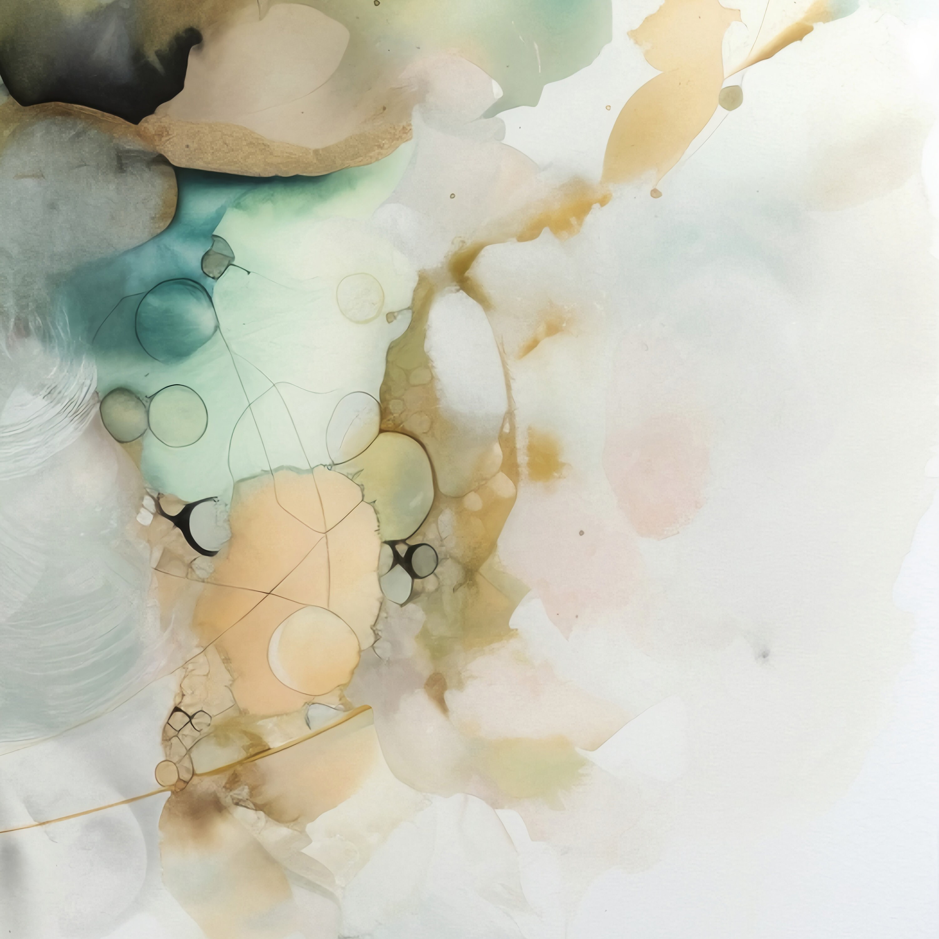 Ethereal Abstract Watercolor Painting Water Color Painting, Turquoise ...