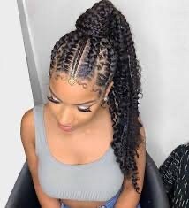 Stitch Braids Updo Cornrows Ponytail Cornrows - Etsy