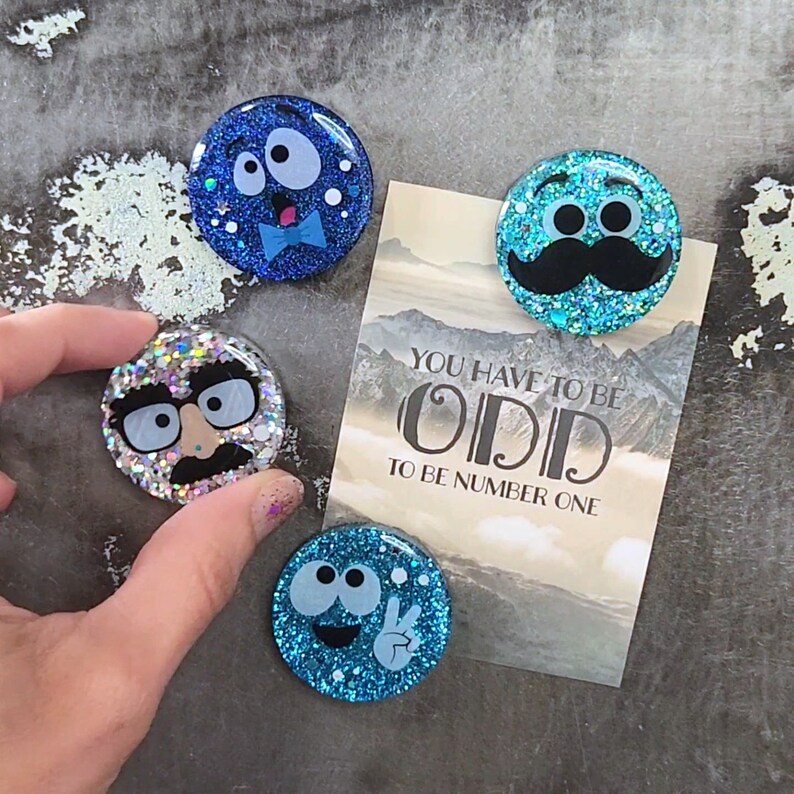 Happy Face Magnets set of 4 Glitter Resin Magnets W/neodymium Earth ...