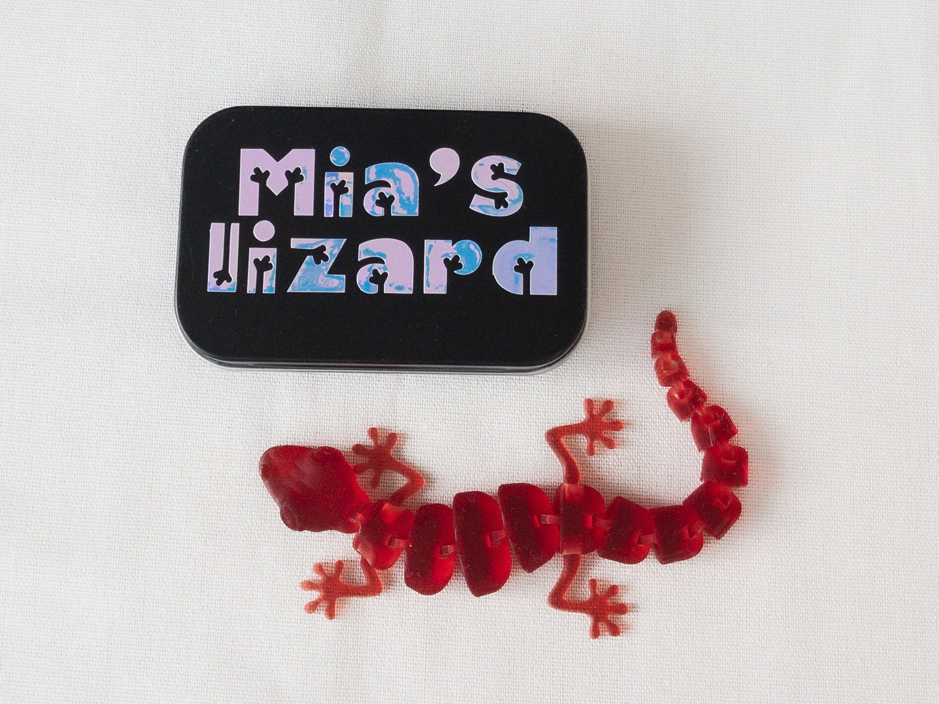 3D Printed Articulated Lizard Fidget Toy Personalised Gift for Boys ...