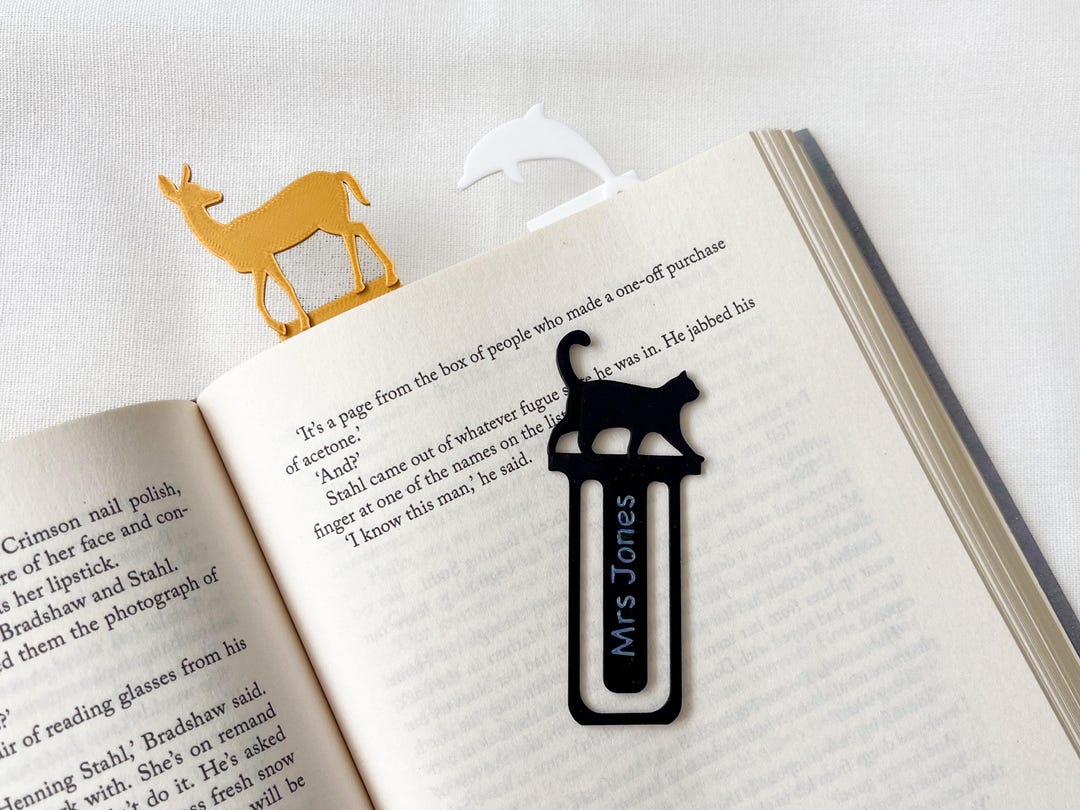 Personalised 3D Printed Animal Bookmark | Cat, Doe, Dolphin | Gift for ...