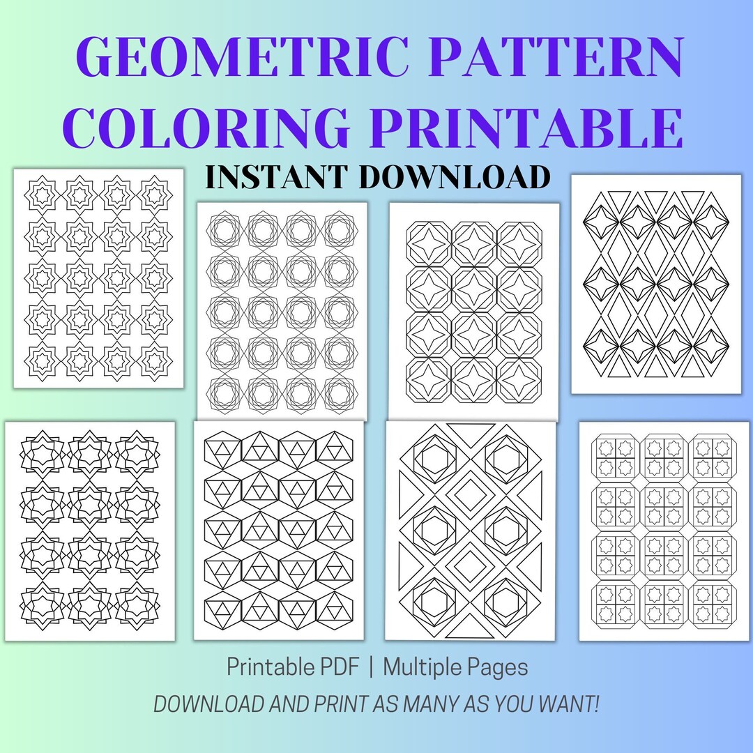 Geometric Pattern Coloring Printable, Abstract Pattern Coloring ...