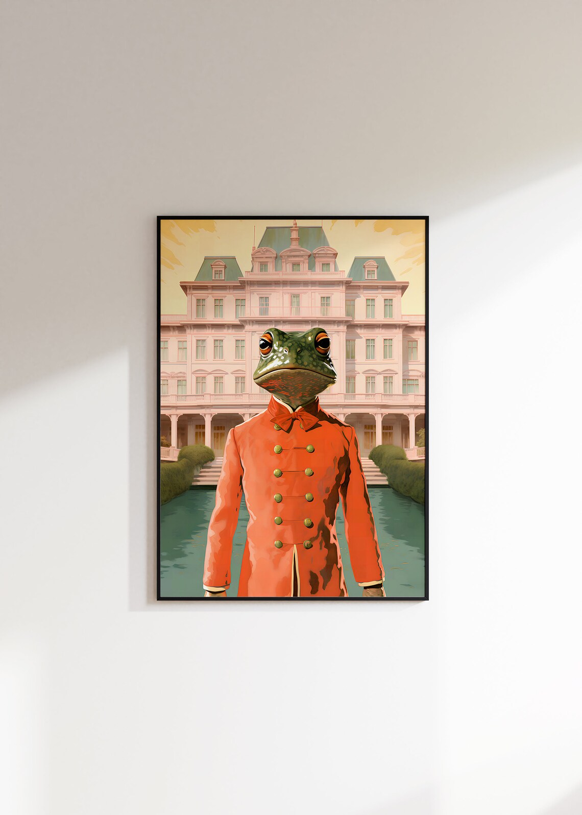 Retro Frog Poster Bell Boy at Grand Hotel Frog Print, Frog Poster, Wall ...