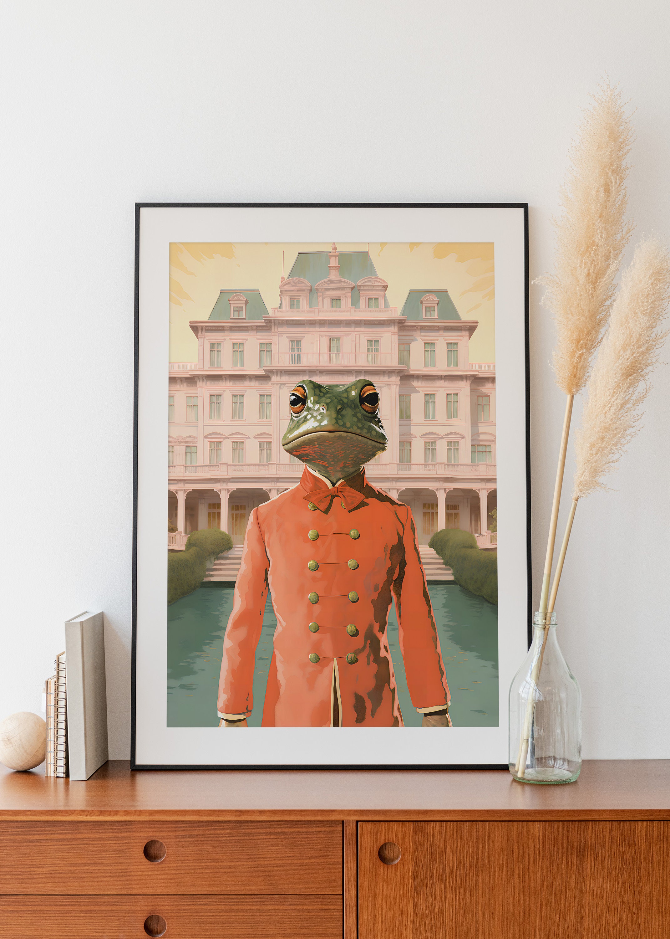 Retro Frog Poster Bell Boy at Grand Hotel Frog Print, Frog Poster, Wall ...