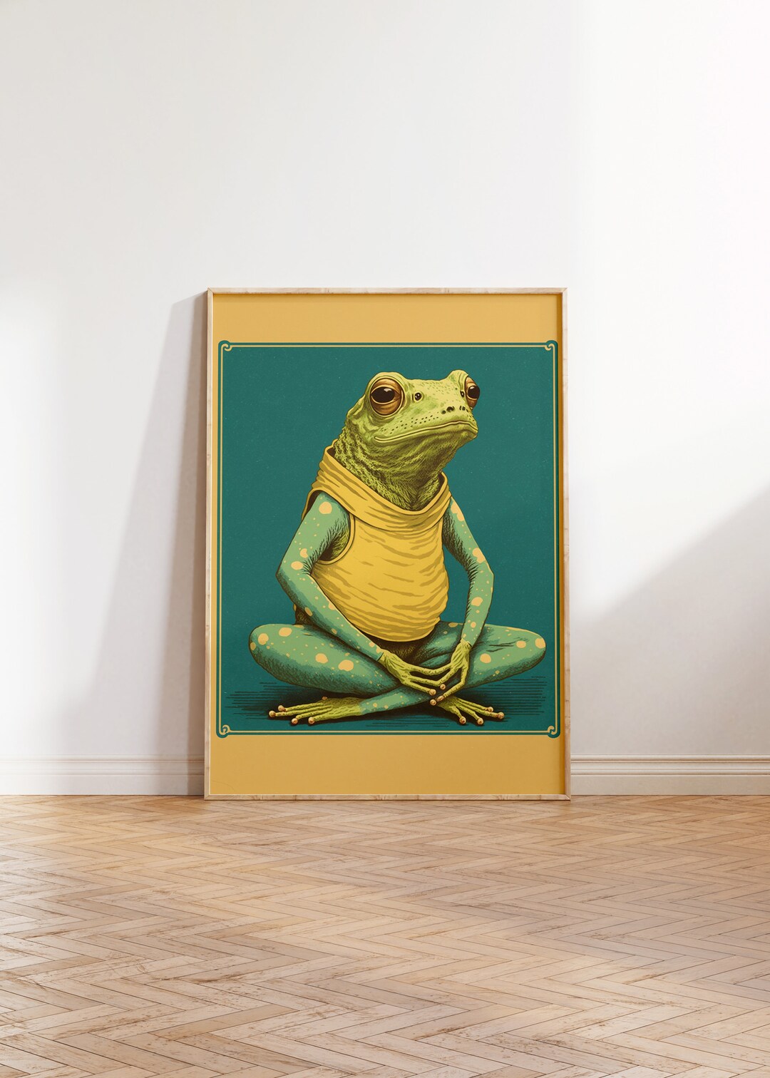 Retro Yoga Frog Poster Frog Print, Yoga Poster, Ideal Wall Decor for ...