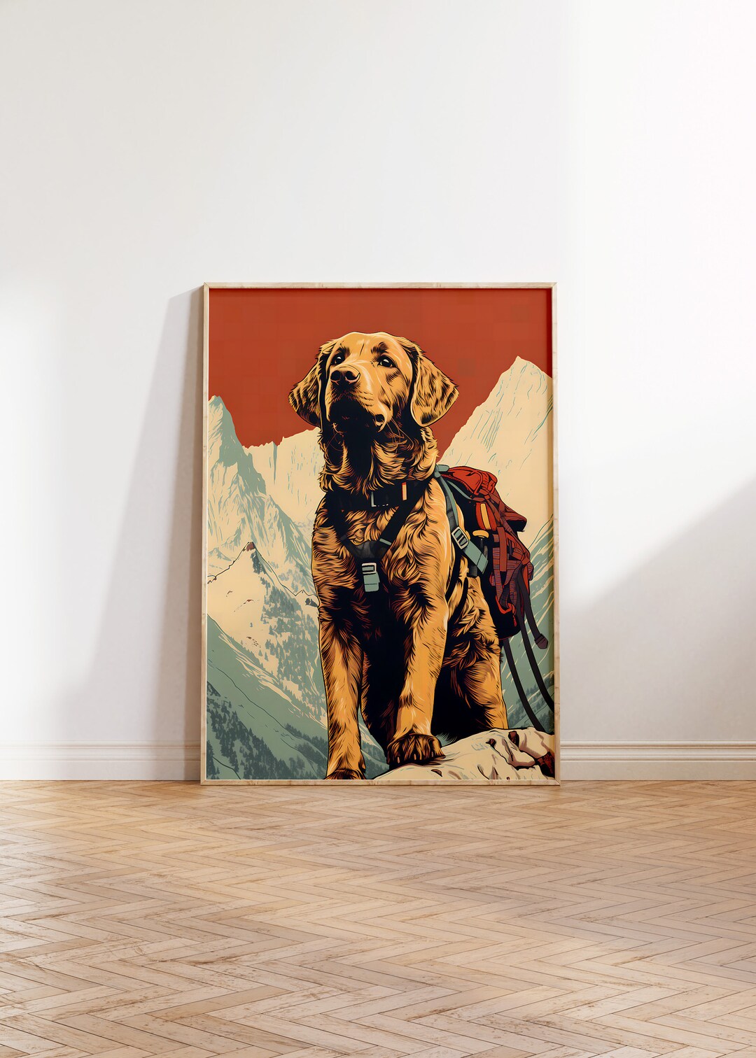Retro Dog Explorer Poster Dog Print, Playful Dog Poster, Ideal Wall ...