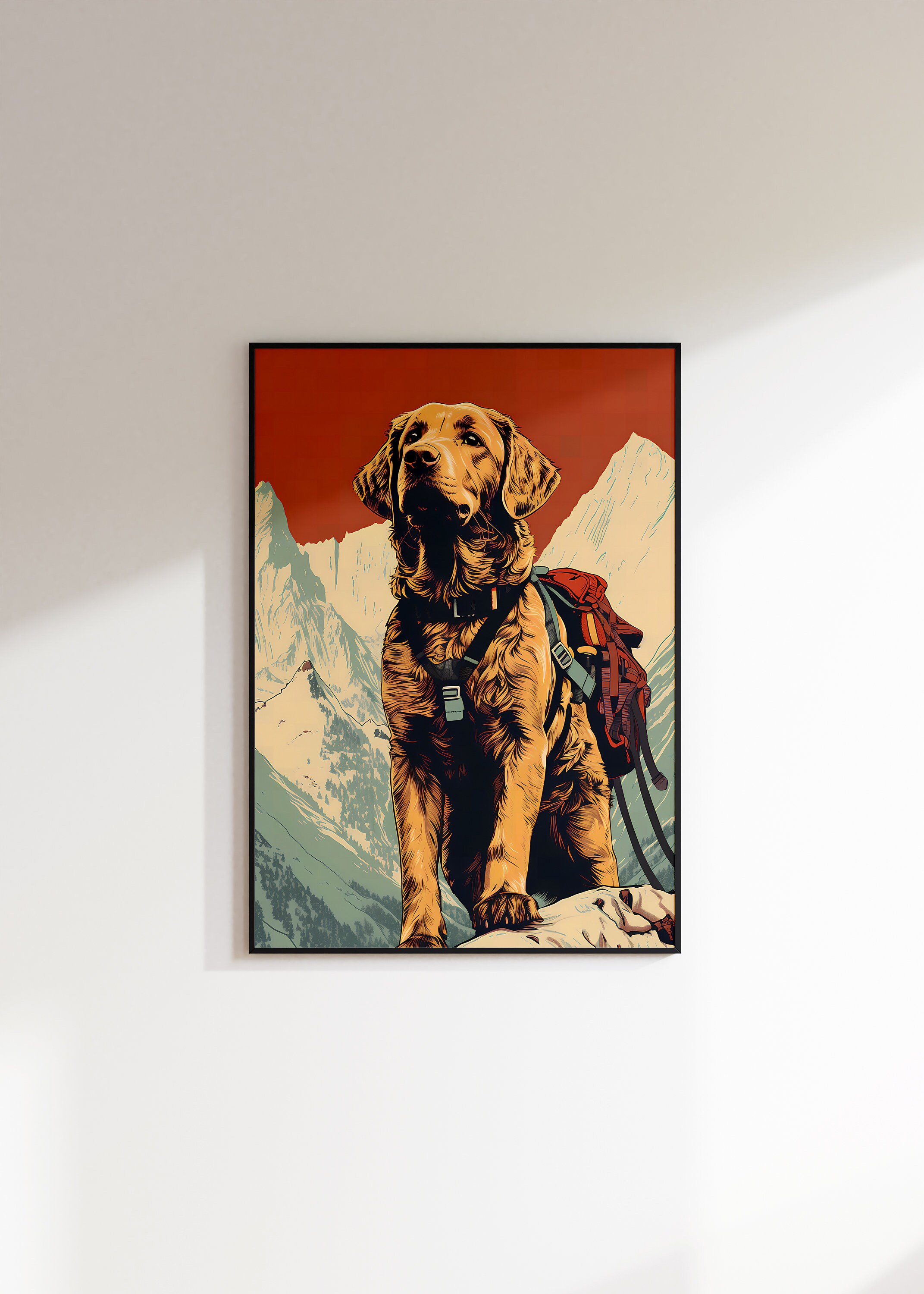Retro Dog Explorer Poster Dog Print, Playful Dog Poster, Ideal Wall ...
