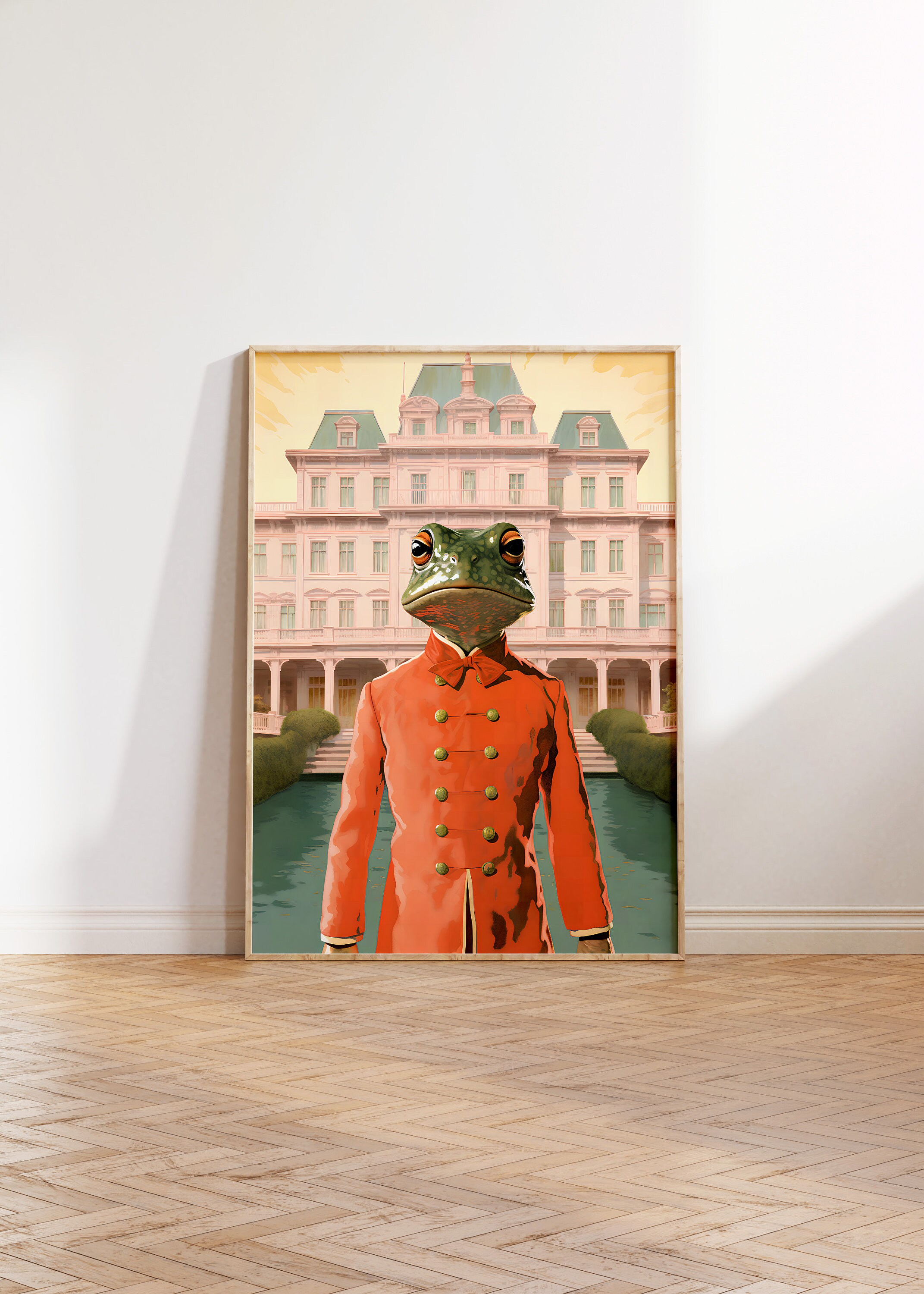 Retro Frog Poster Bell Boy at Grand Hotel Frog Print, Frog Poster, Wall ...