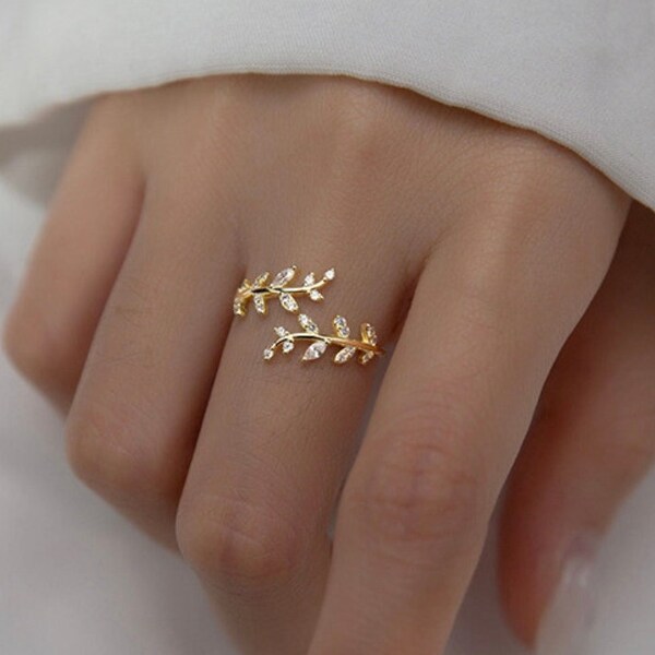 Gold Leaf Ring - Etsy