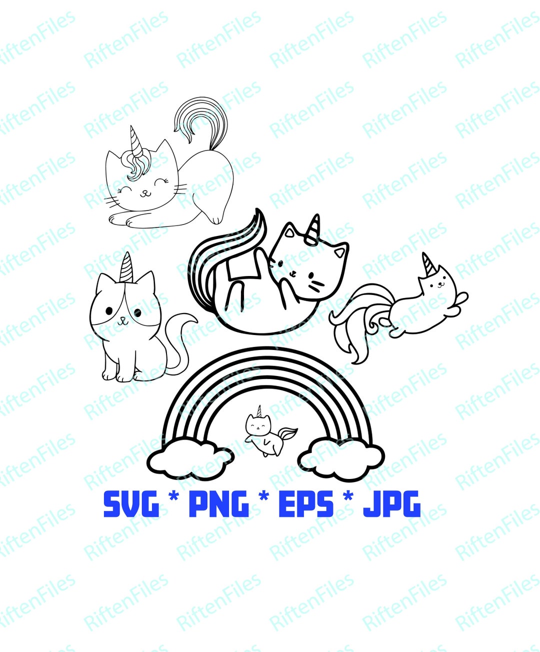 Unicorn Cat BUNDLE Svg Png Jpg Eps Digital File - Etsy