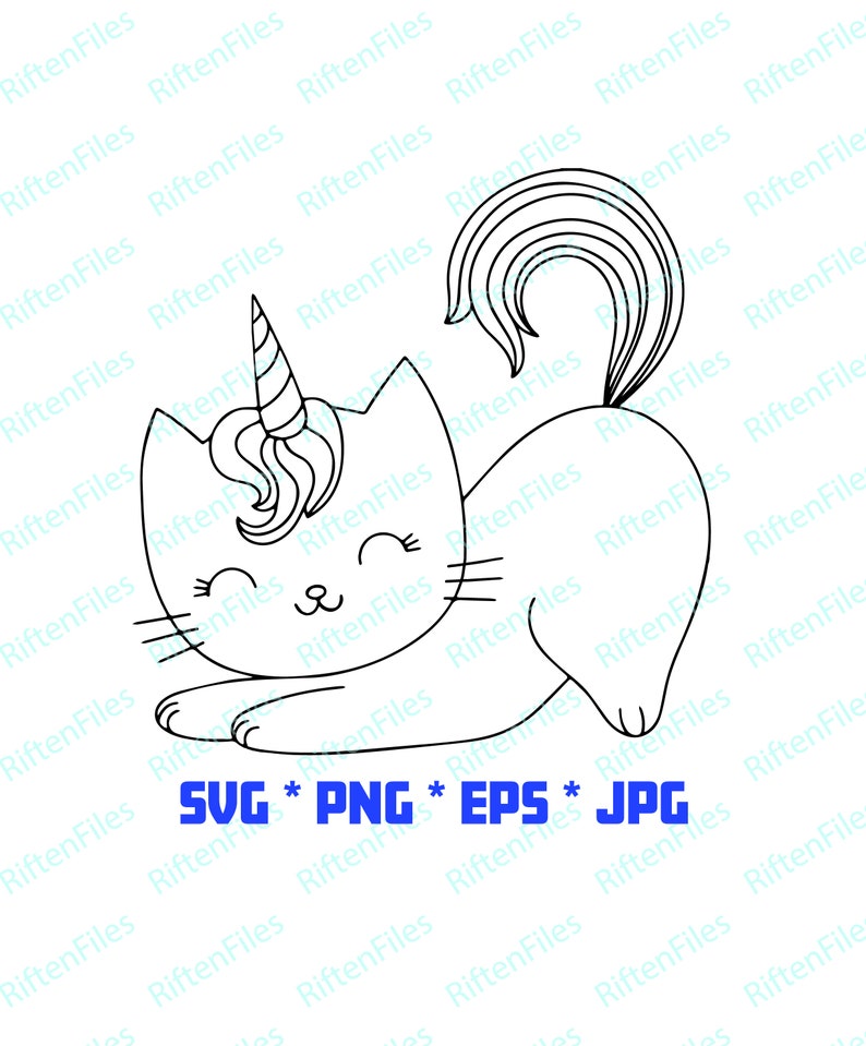 Unicorn Cat Svg Png Jpg Eps Digital File - Etsy