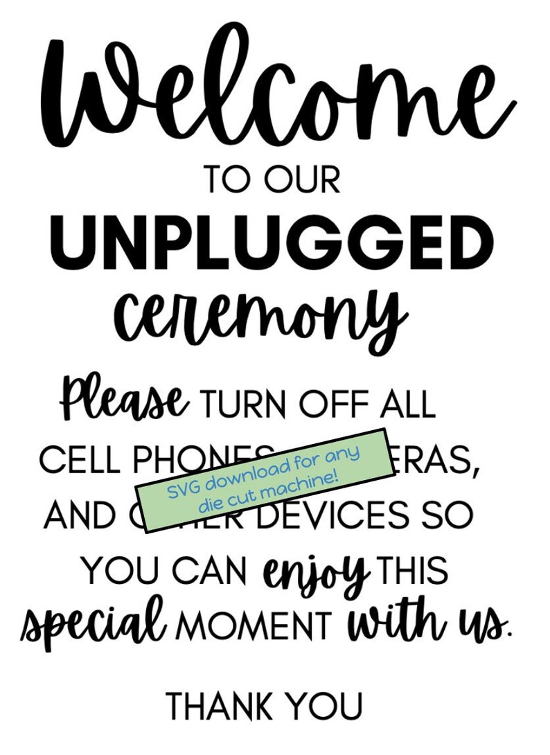 Unplugged Ceremony SVG - Etsy