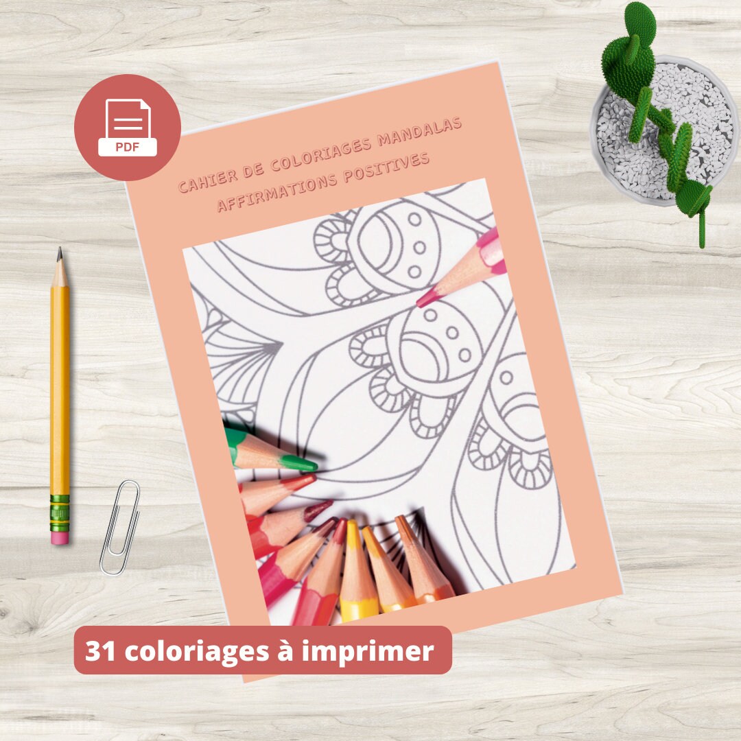 Coloring Pages Mandalas With Positive Affirmations in FRENCH to ...