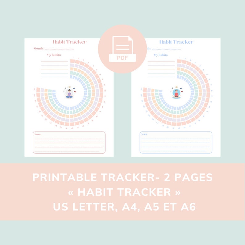 Habit Tracker Diagramme Circulaire De Suivi D'habitudes - Etsy
