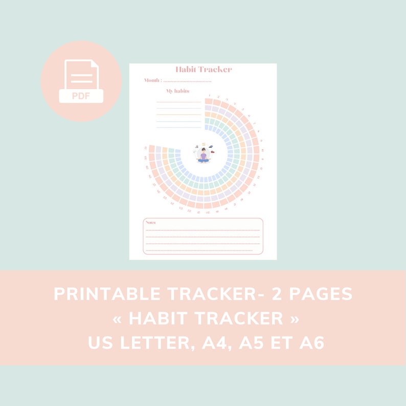 Habit Tracker Diagramme Circulaire De Suivi D'habitudes - Etsy