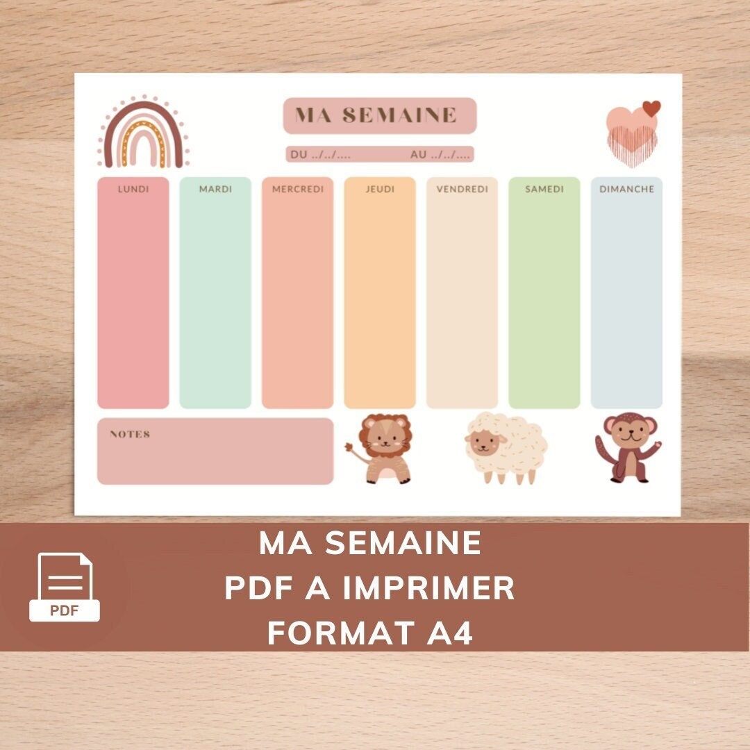 My Week Printable PDF in French - Etsy