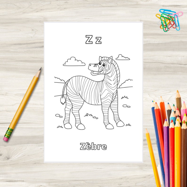 Animal Alphabet Coloring Pages in French to Download and Print. - Etsy